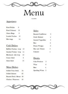 A La Carte Menu - Meaning and Examples - Menubly