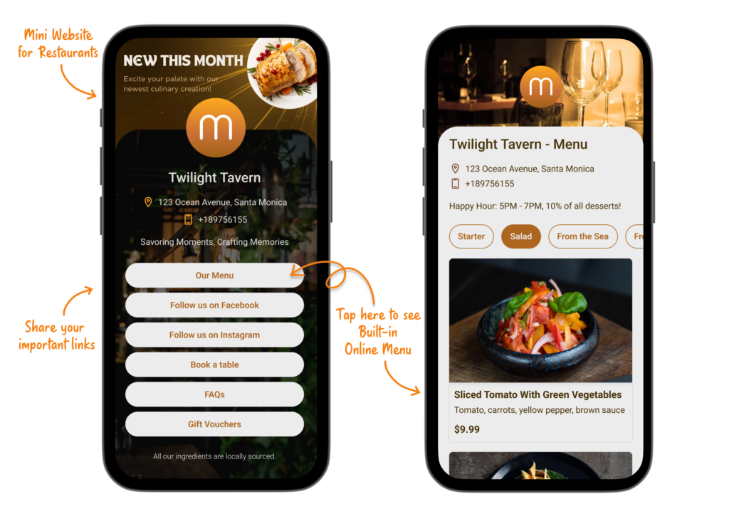 Create free restaurant website and online menu - Menubly