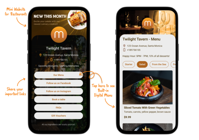 Free Digital Menu For Restaurants, with QR Code - Menubly
