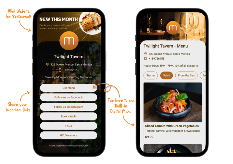 Free Digital Menu For Restaurants, with QR Code - Menubly