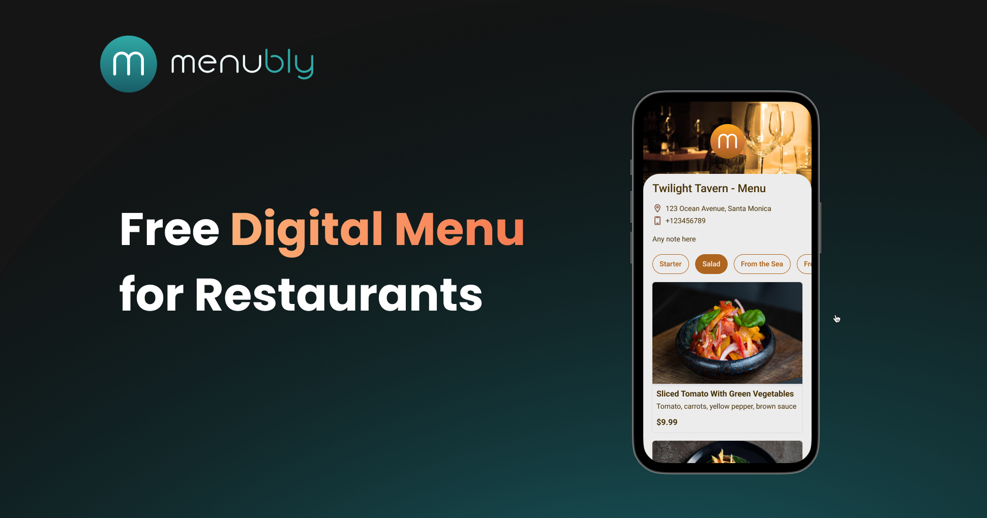 Free Digital Menu For Restaurants, with QR Code - Menubly